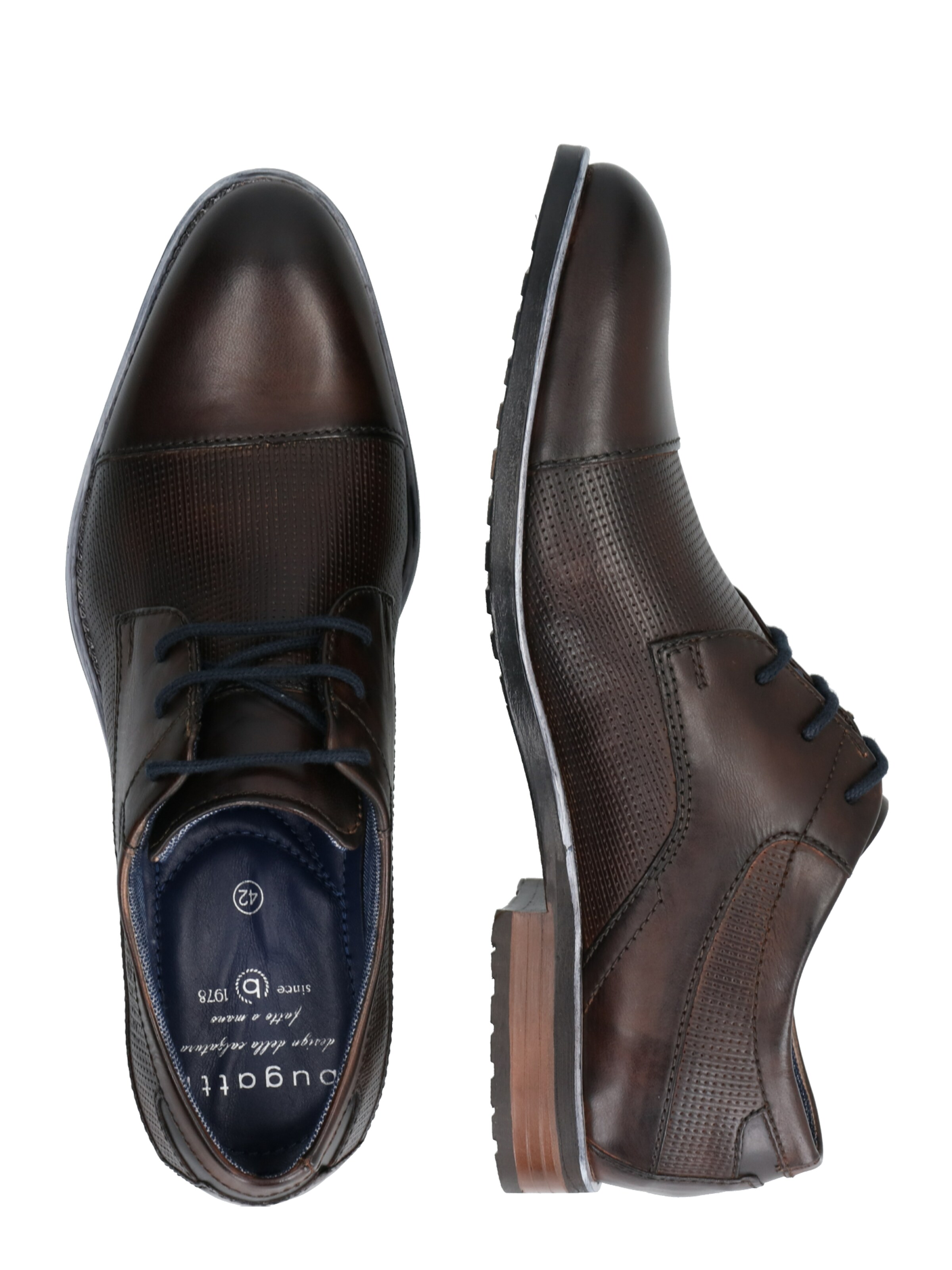 bugatti Pantofi cu șireturi maro închis - GLAMI.ro