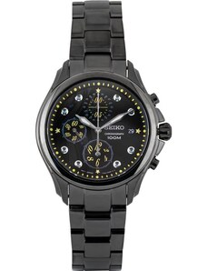 Ceasuri de mână femei Seiko, negre, din oțel inoxidabil, sport - GLAMI.ro