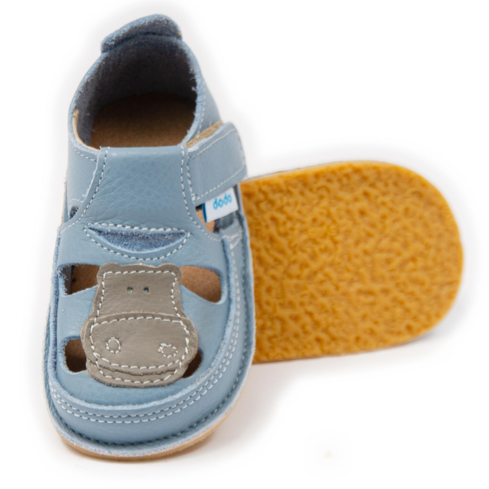 Sandale Baietii, Primii Pasi, Baby Blue cu Hipo, Dodo Shoes - GLAMI.ro