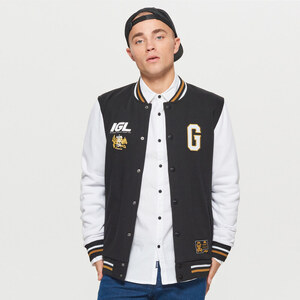 Cropp - Hanorac de tip COLLEGE colecția ILLEGAL - Negru - GLAMI.ro