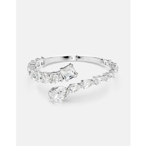 Swarovski Matrix cuff, mixed cuts, white, rhodium plated in white ...