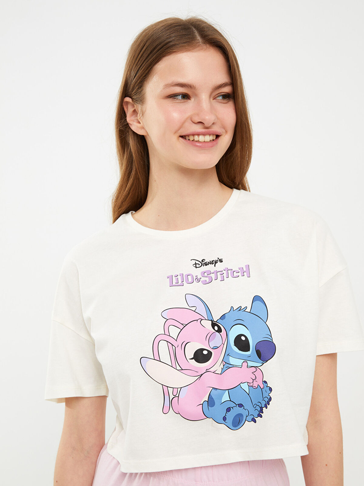 LC WAIKIKI Femeie Set Pijamale Cu Lilo & Stitch Print Din Bumbac Cu ...