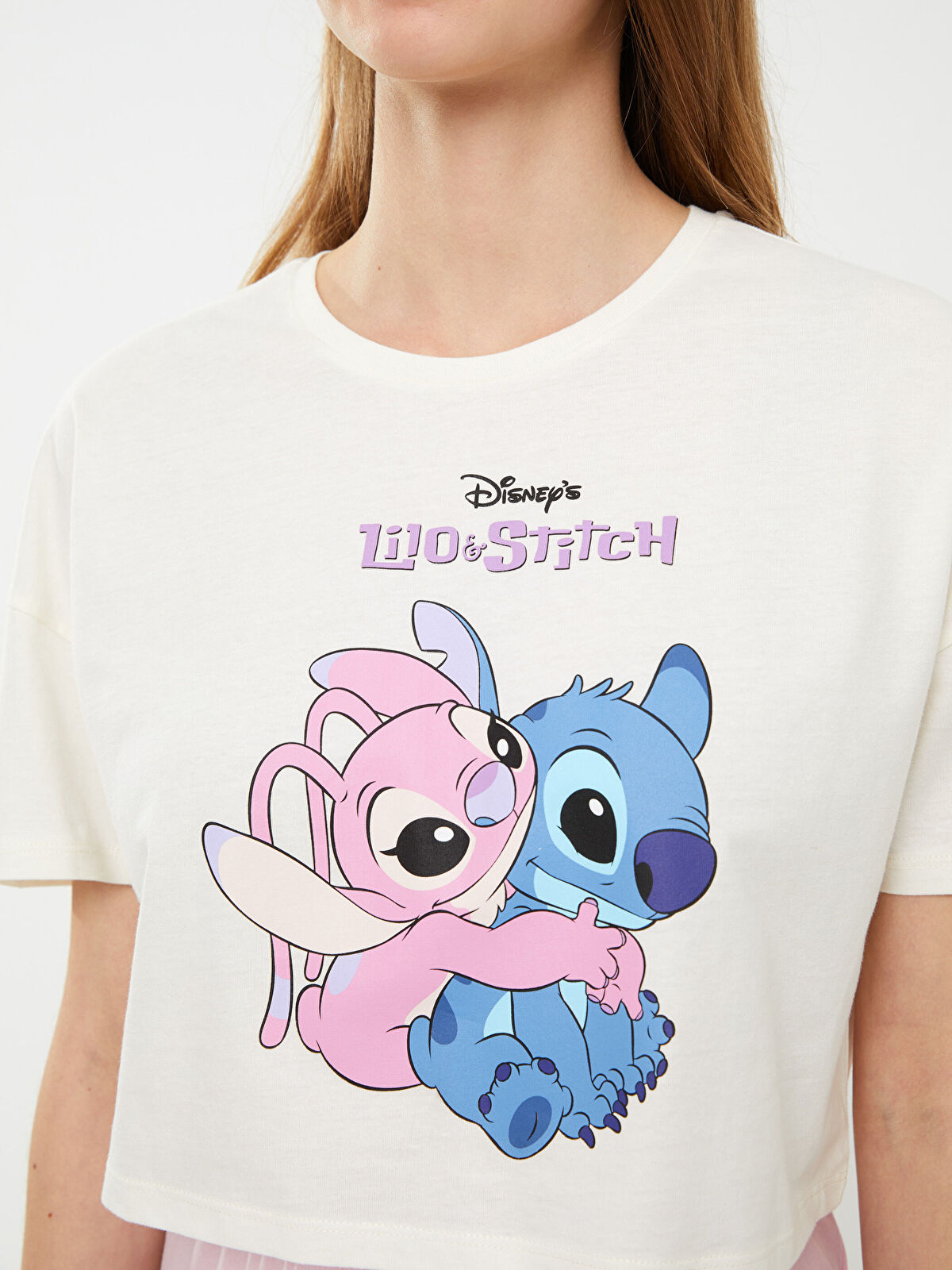 LC WAIKIKI Femeie Set Pijamale Cu Lilo & Stitch Print Din Bumbac Cu ...