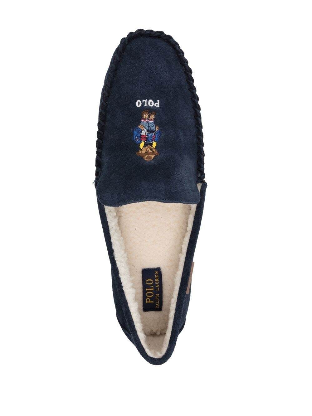 Polo Ralph Lauren logo-embroidered suede slippers - Blue - GLAMI.ro