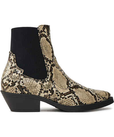 Botine femei din imitație de piele, cu imprimeu animal print - GLAMI.ro