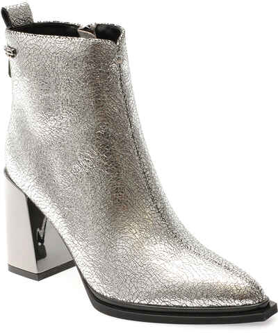 Cizme și botine femei Flavia Passini, argintii, de ocazie, cu toc înalt ...
