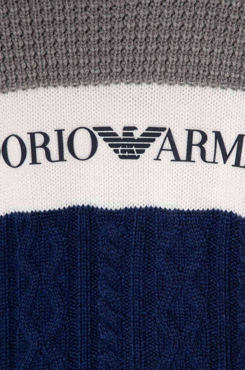 Emporio Armani pulover de lână pentru copii culoarea gri - GLAMI.ro
