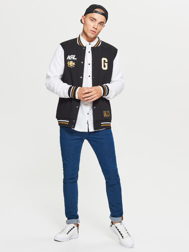 Cropp - Hanorac de tip COLLEGE colecția ILLEGAL - Negru - GLAMI.ro