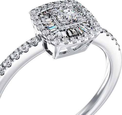 TEILOR Inel de logodna din aur alb de 18K cu diamante de 0.36ct - GLAMI.ro