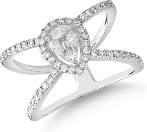 TEILOR Inel din aur alb de 18K cu diamante de 0.18ct - GLAMI.ro