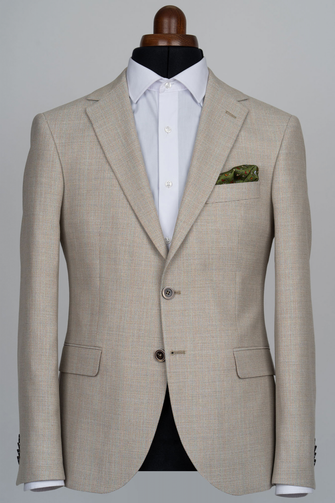 Escudo Sacou barbati slim fit bej-pepit color - GLAMI.ro