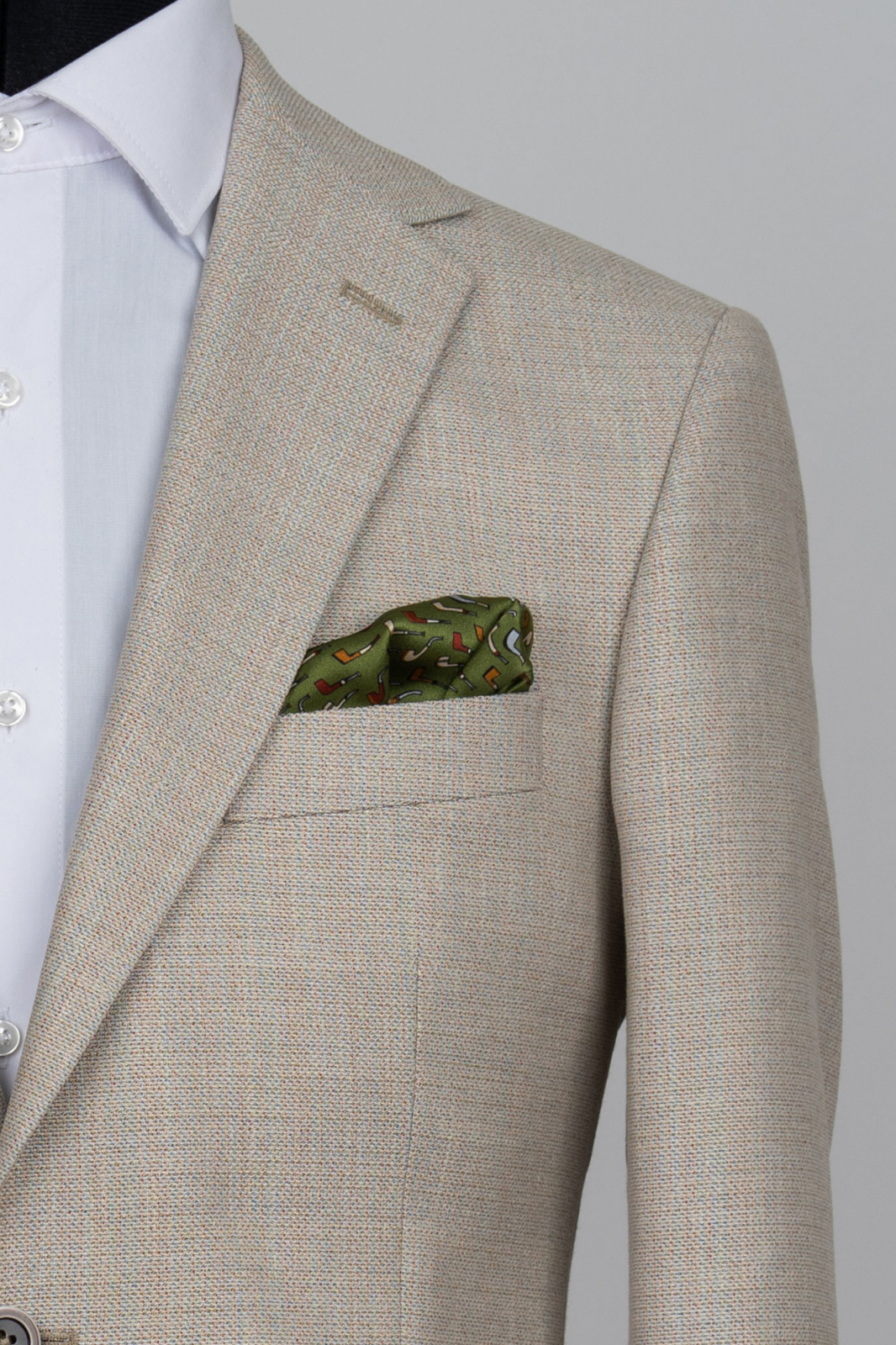 Escudo Sacou barbati slim fit bej-pepit color - GLAMI.ro