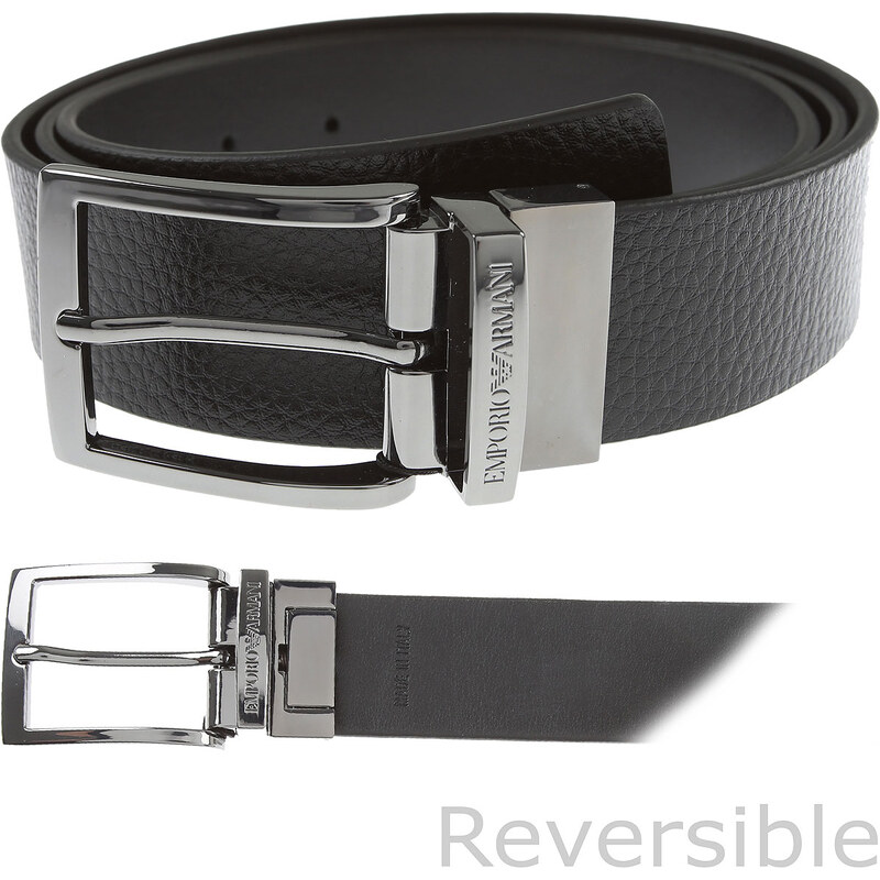 Emporio Armani Curele pentru Bărbați La Reducere, Negru, Piele, 2024 ...