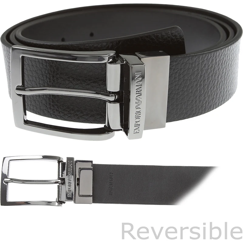 Emporio Armani Curele pentru Bărbați La Reducere, Negru, Piele, 2024 ...