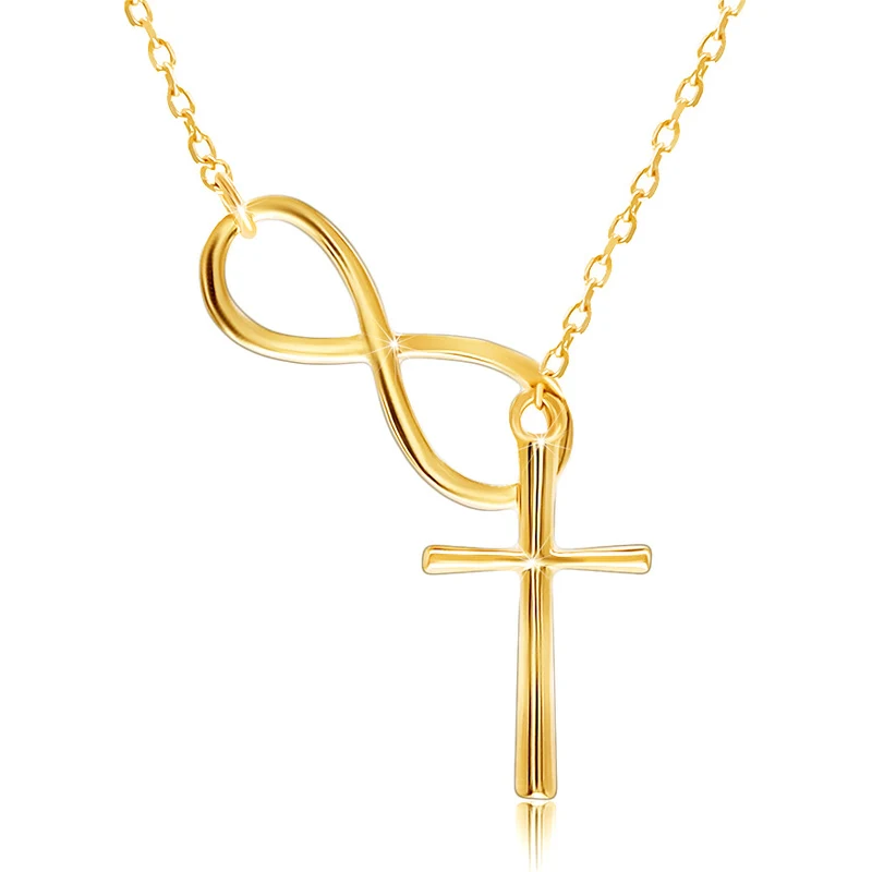 Bijuterii Eshop - Colier din aur 14K - conturul simbolului infinit și o ...