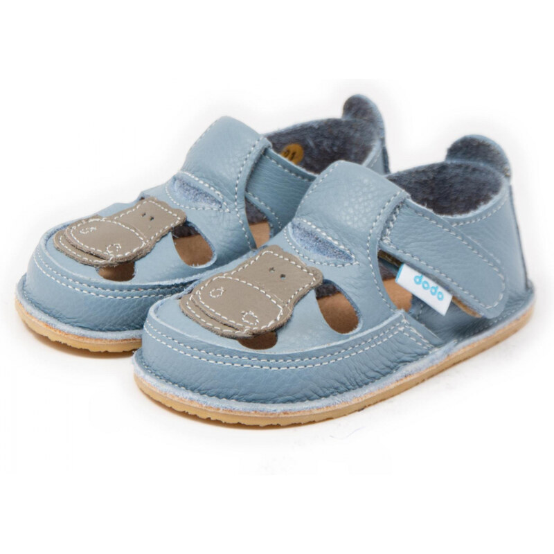 Sandale Baietii, Primii Pasi, Baby Blue cu Hipo, Dodo Shoes - GLAMI.ro