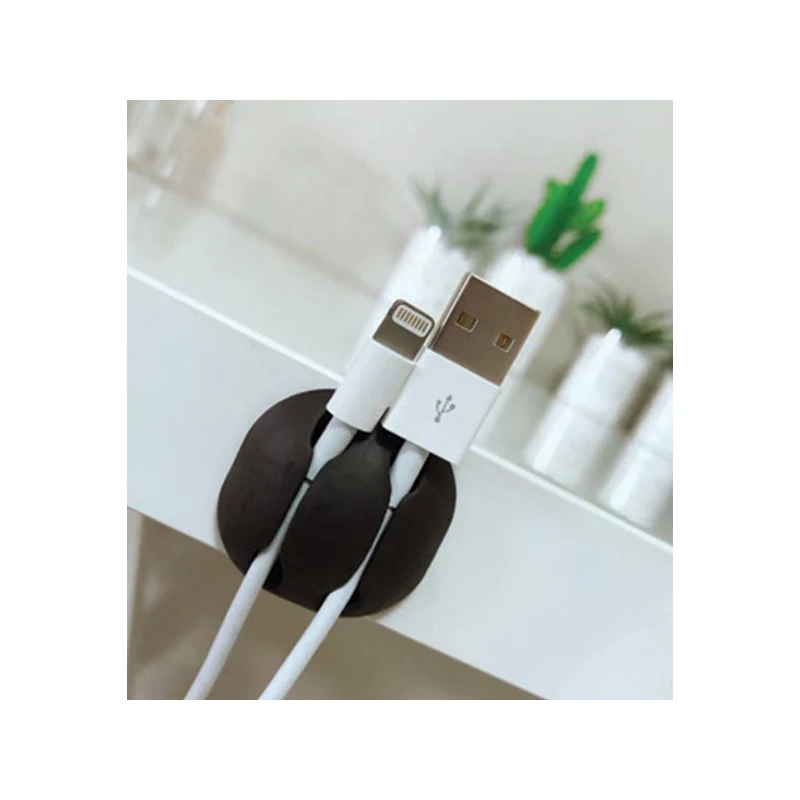 Suport/organizator cabluri, autocolant, negru, set 4 buc - GLAMI.ro