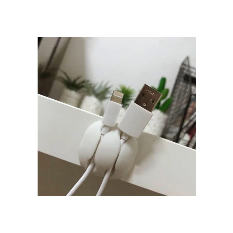 Suport/organizator cabluri, autocolant, alb, set 4 buc - GLAMI.ro