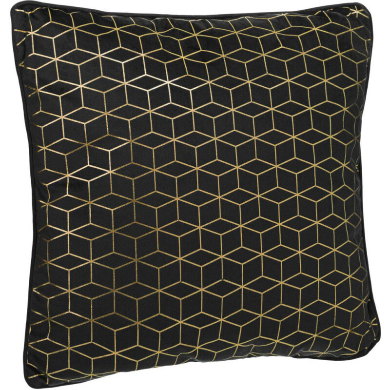 Perna decorativa, Lejla patrata, cu dungulite aurii, model cuburi, 45× ...