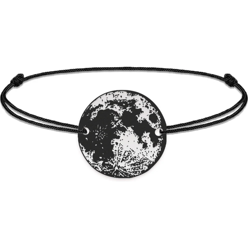 BijuBOX - Cadou iubita Full Moon - Bratara personalizata snur cu banut ...