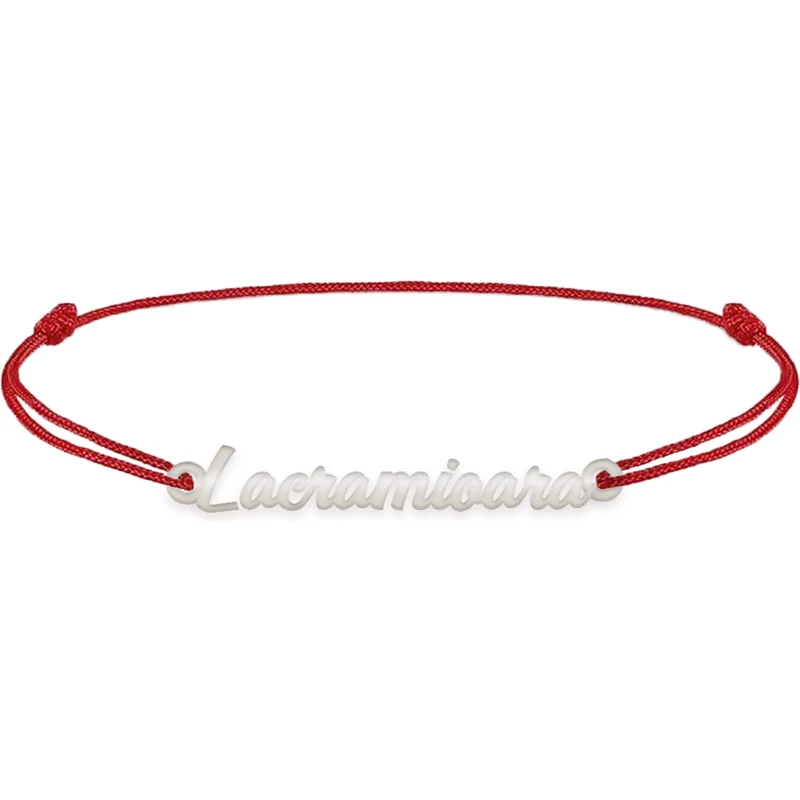 BijuBOX - Cadou iubita Nomine - Bratara snur personalizata cu nume din ...