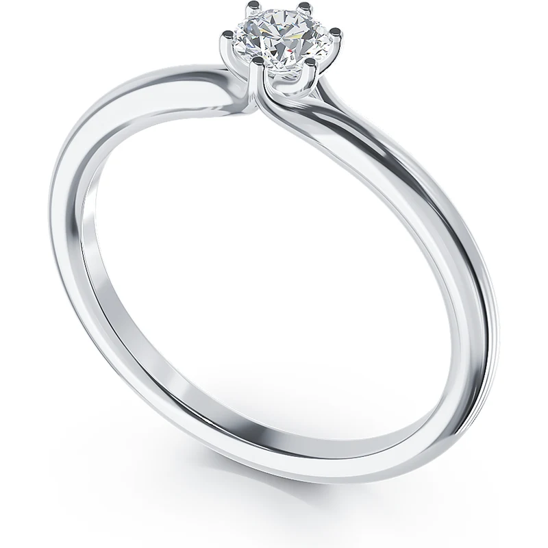 TEILOR Inel de logodna din aur alb de 18K cu un diamant solitaire de 0 ...