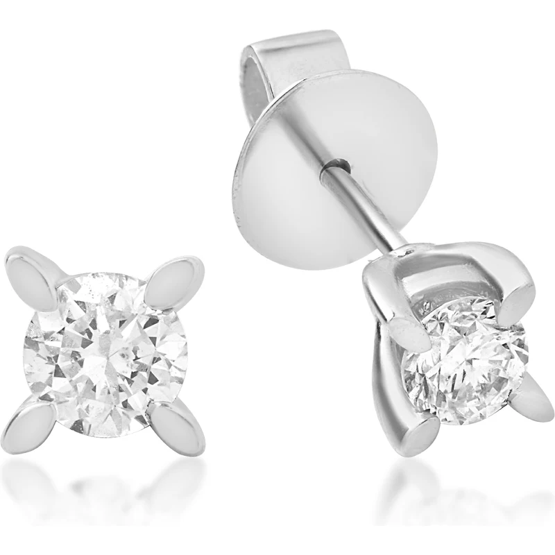 TEILOR Cercei din aur alb de 18K cu diamante de 0.4ct - GLAMI.ro