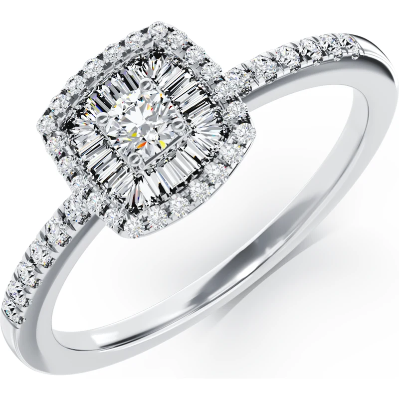 TEILOR Inel de logodna din aur alb de 18K cu diamante de 0.36ct - GLAMI.ro