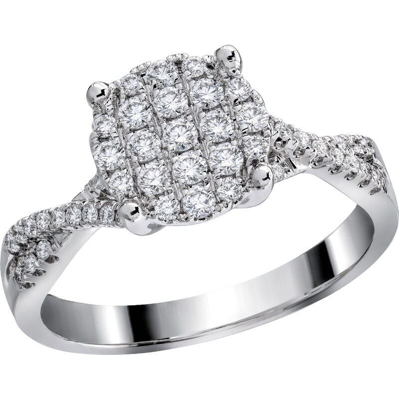 TEILOR Inel din aur alb de 14K cu diamante de 0.41ct - GLAMI.ro