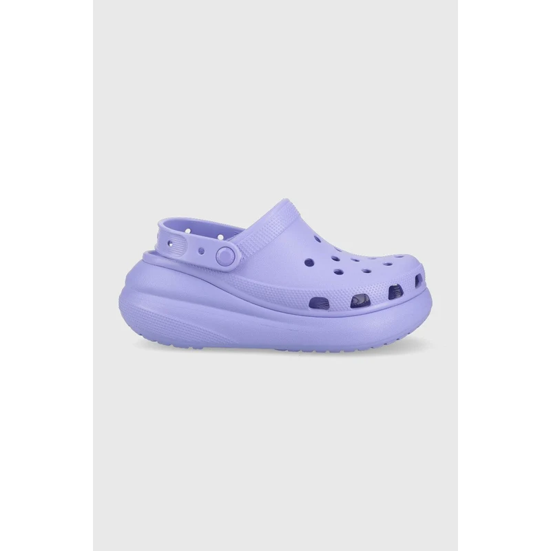 Crocs papuci Classic Crush Clog femei, culoarea violet, cu platforma - GLAMI.ro