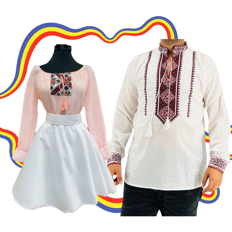 Ie Traditionala Set Cuplu Traditional 320 Camasa Traditionala si Rochie ...