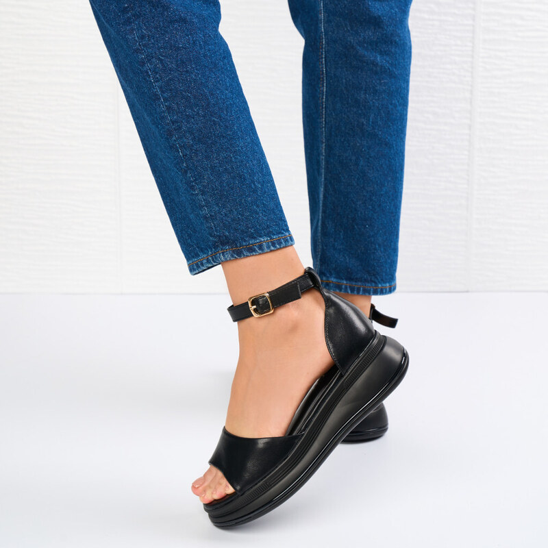 Super modele Platforme Dama MONA Negre (Marime: 36) - GLAMI.ro
