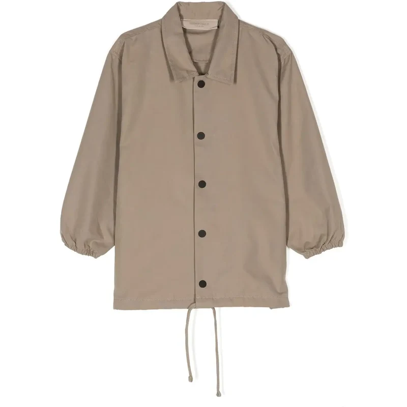 FEAR OF GOD ESSENTIALS slogan-print shirt jacket - Brown - GLAMI.ro