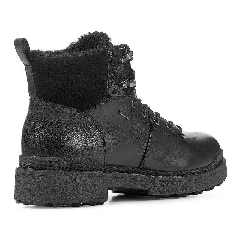 Geox bocanci de piele Nevegal B Abx femei, culoarea negru, cu toc plat ...