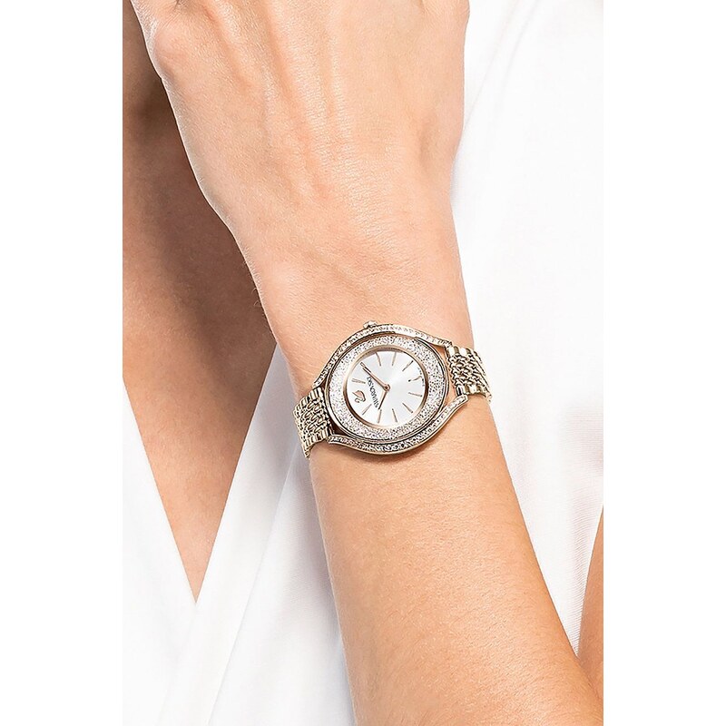 Swarovski ceas 5519456 Crystalline Aura femei, culoarea auriu - GLAMI.ro