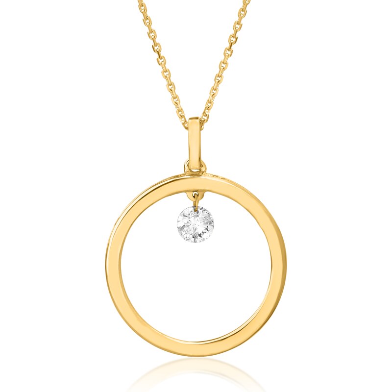 TEILOR Lant cu pandant din aur galben de 18K cu diamant de 0.11ct - GLAMI.ro