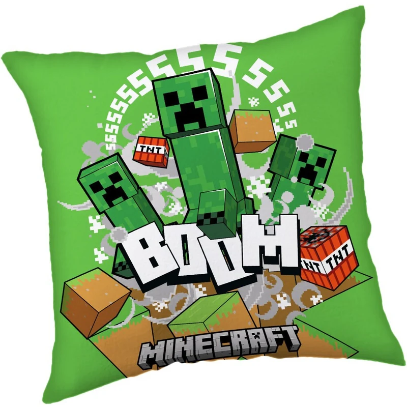 Minecraft Creeper Perna Boom, pernă decorativă 40 x 40 cm - GLAMI.ro