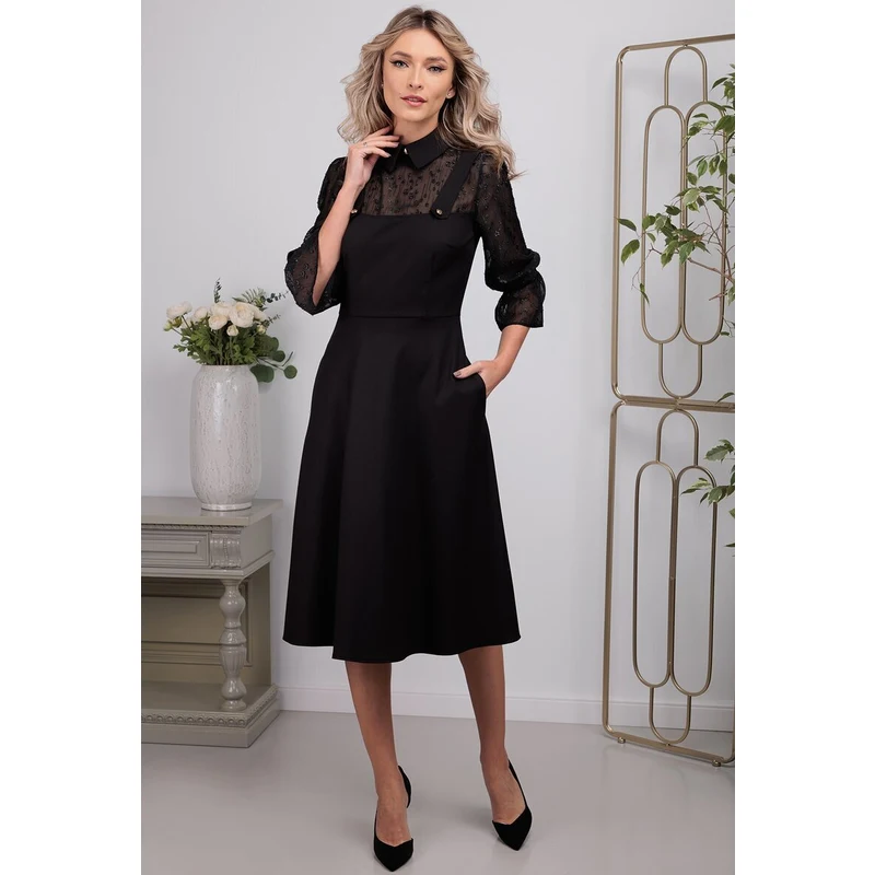 DASHA Rochie neagra cu detalii stralucitoare - GLAMI.ro