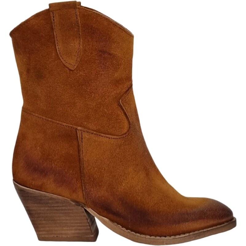 Ciocate dama din piele naturala intoarsa, Toc mediu, Camel - Made in Italy, Crew Cam Cuoio ...