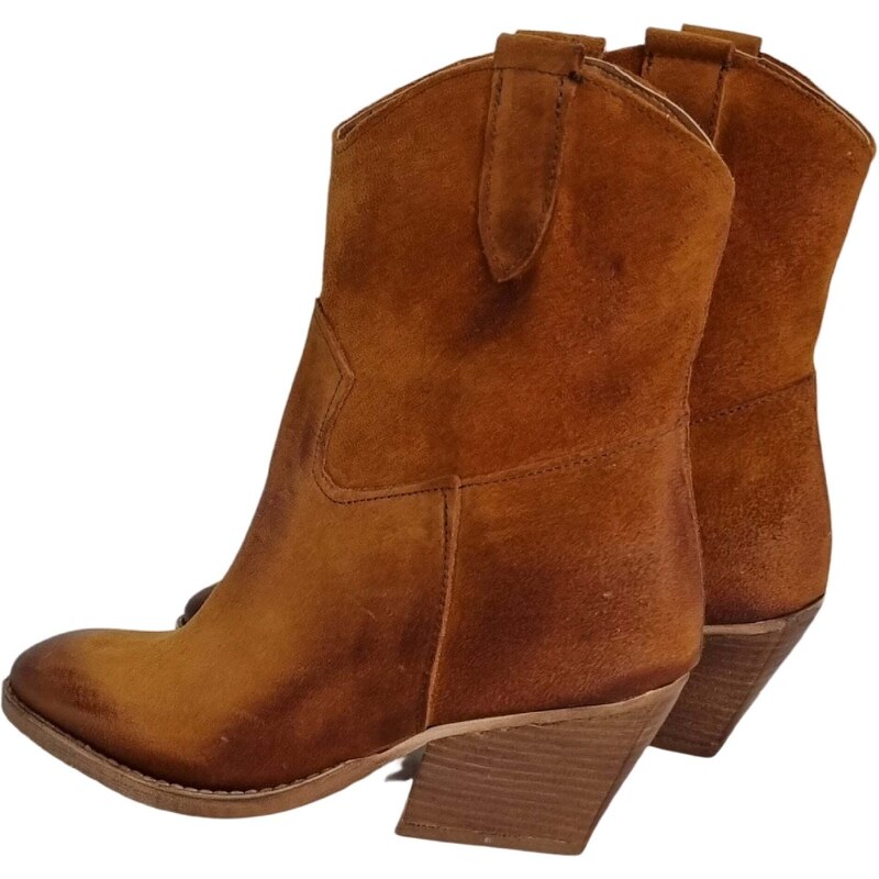 Ciocate dama din piele naturala intoarsa, Toc mediu, Camel - Made in Italy, Crew Cam Cuoio ...