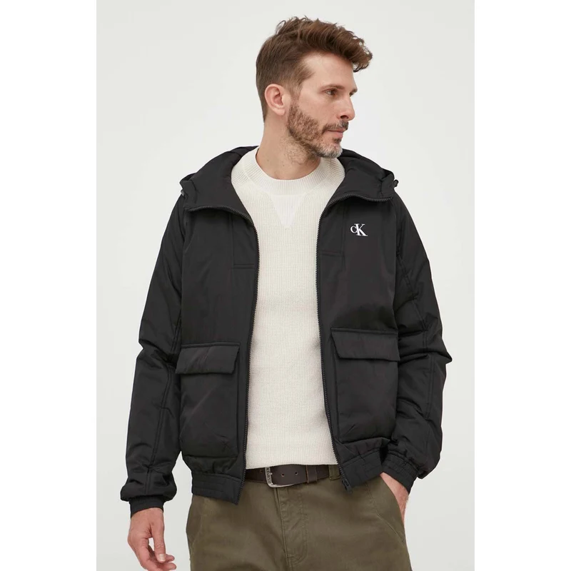 Calvin Klein Jeans geaca barbati, culoarea negru, de iarna - GLAMI.ro