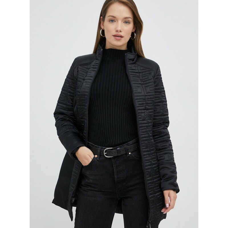 Guess geaca femei, culoarea negru, de tranzitie - GLAMI.ro
