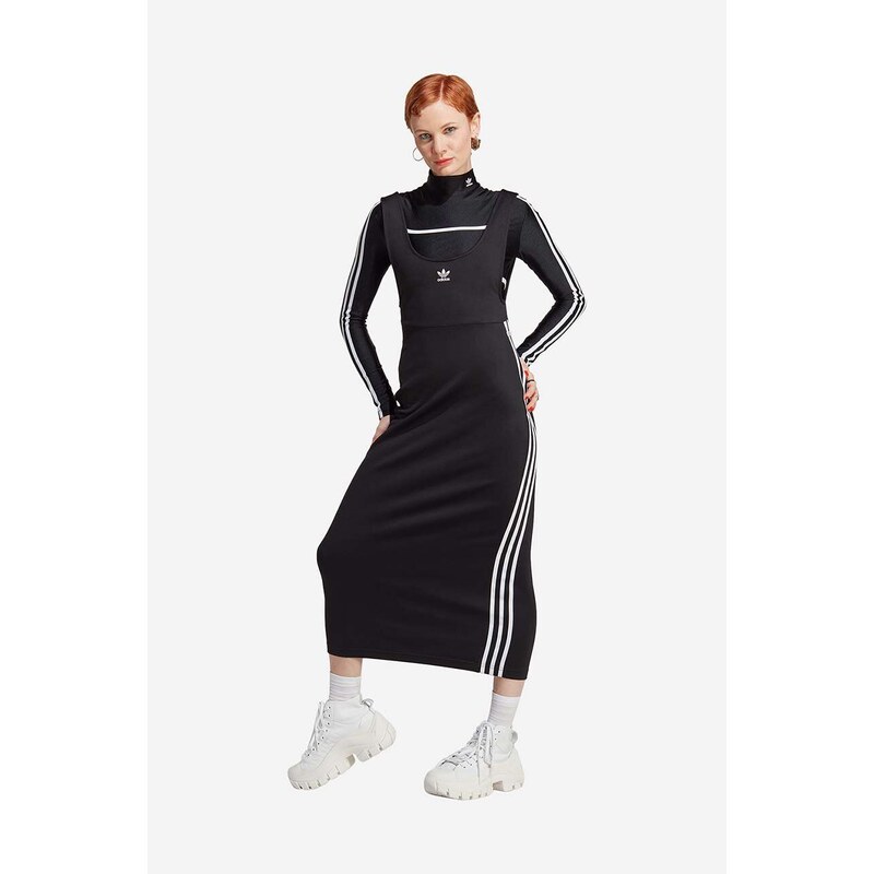adidas Originals adidas rochie Always Original culoarea negru, midi ...