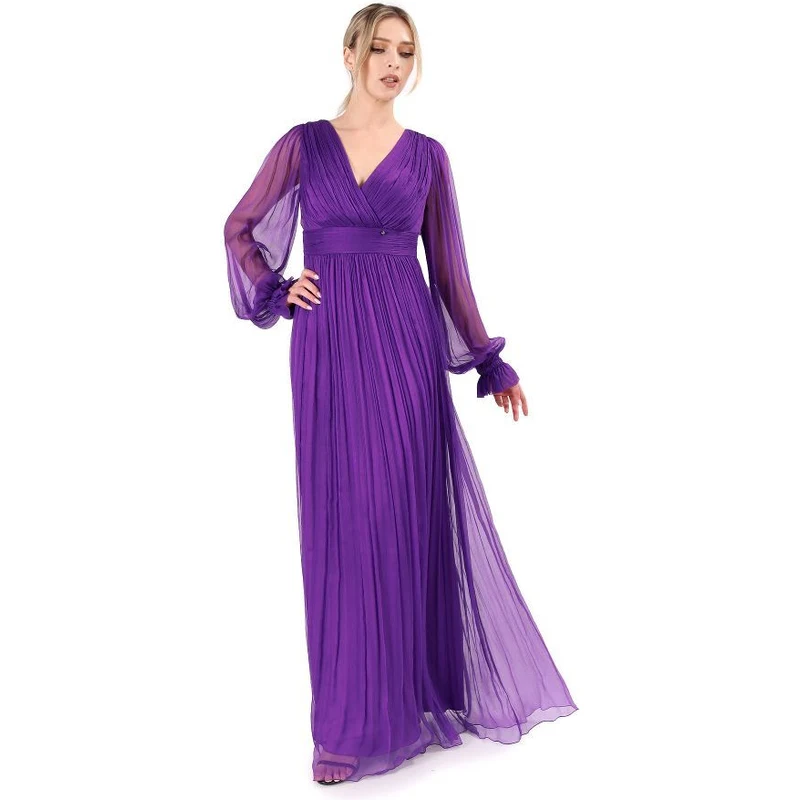 YOKKO Rochie lunga din voal de matase naturala - GLAMI.ro