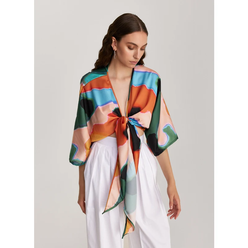 Rhizome Top din matase printata PADMA - GLAMI.ro