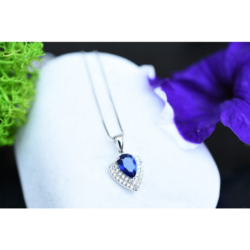 ArgintBoutique Colier Din Argint Piatra Albatru/Blue Water Drop ...