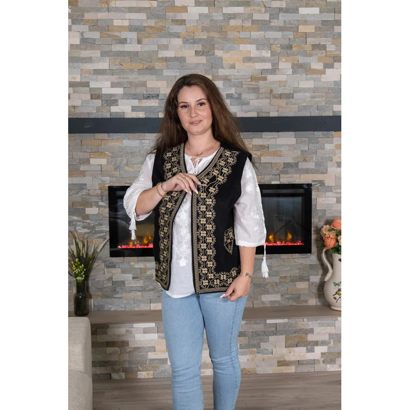 Magazin Traditional Vesta brodata cu model traditional Alina 18 - GLAMI.ro