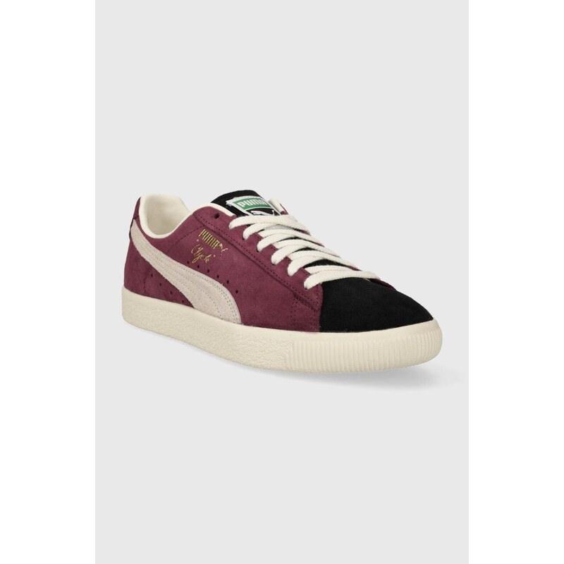 Puma sneakers din piele întoarsă Clyde OG culoarea bordo - GLAMI.ro
