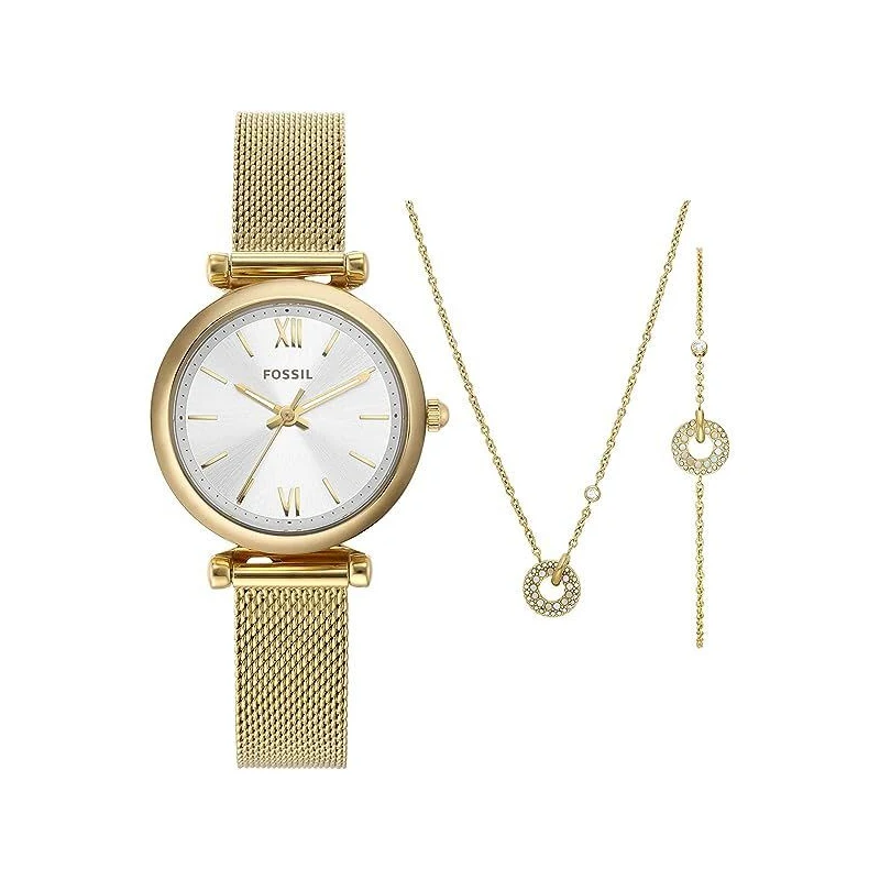 Set Ceas dama Fossil ES5251SET cu colier si bratara Carlie Three-Hand ...