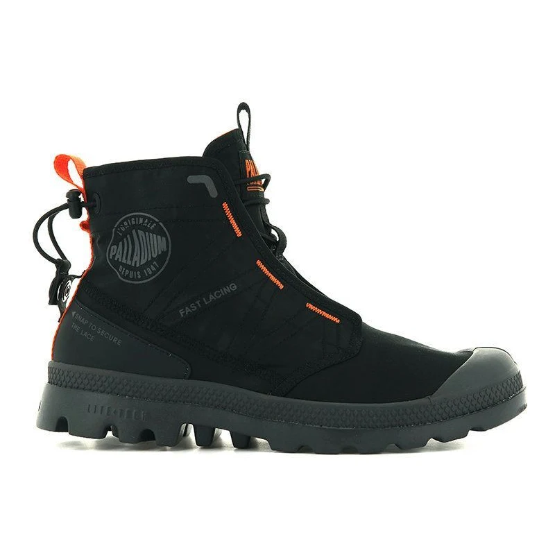 Palladium pantofi Pampa Travel Lite femei, culoarea negru, cu toc plat ...